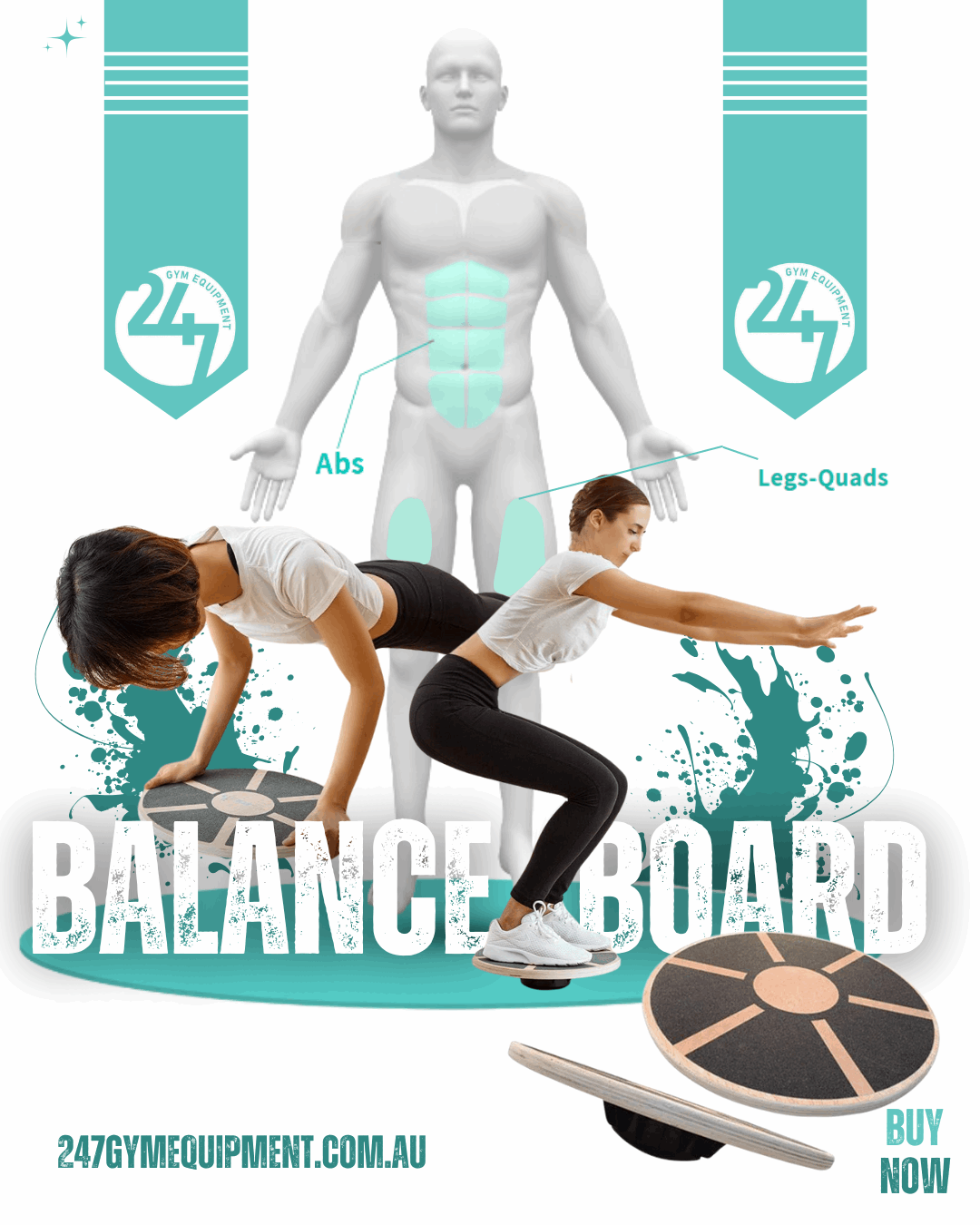Wooden Wobble Board | Premium Balance Board Trainer – 24/7 Gym Equipment